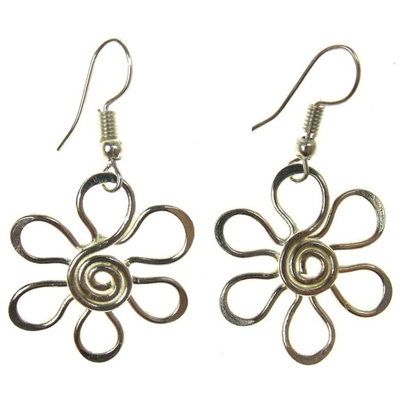 Anju | Jewelry | Anju Silver Earrings Daisy Flower Handcrafted Hang ...